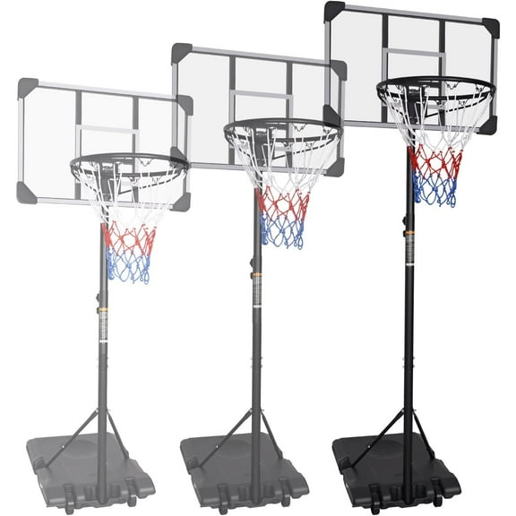Goplus 7.4-10 FT Basketball Hoop Outdoor System with 44 Inch ...