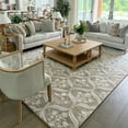 My Texas House Willow 7'10" x 9'10" Taupe Grey Floral Indoor Area Rug ...