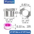 FRKSMD-Stainless Steel Reducer Hex Bushing Threaded Pipe Fitting 1/2 ...
