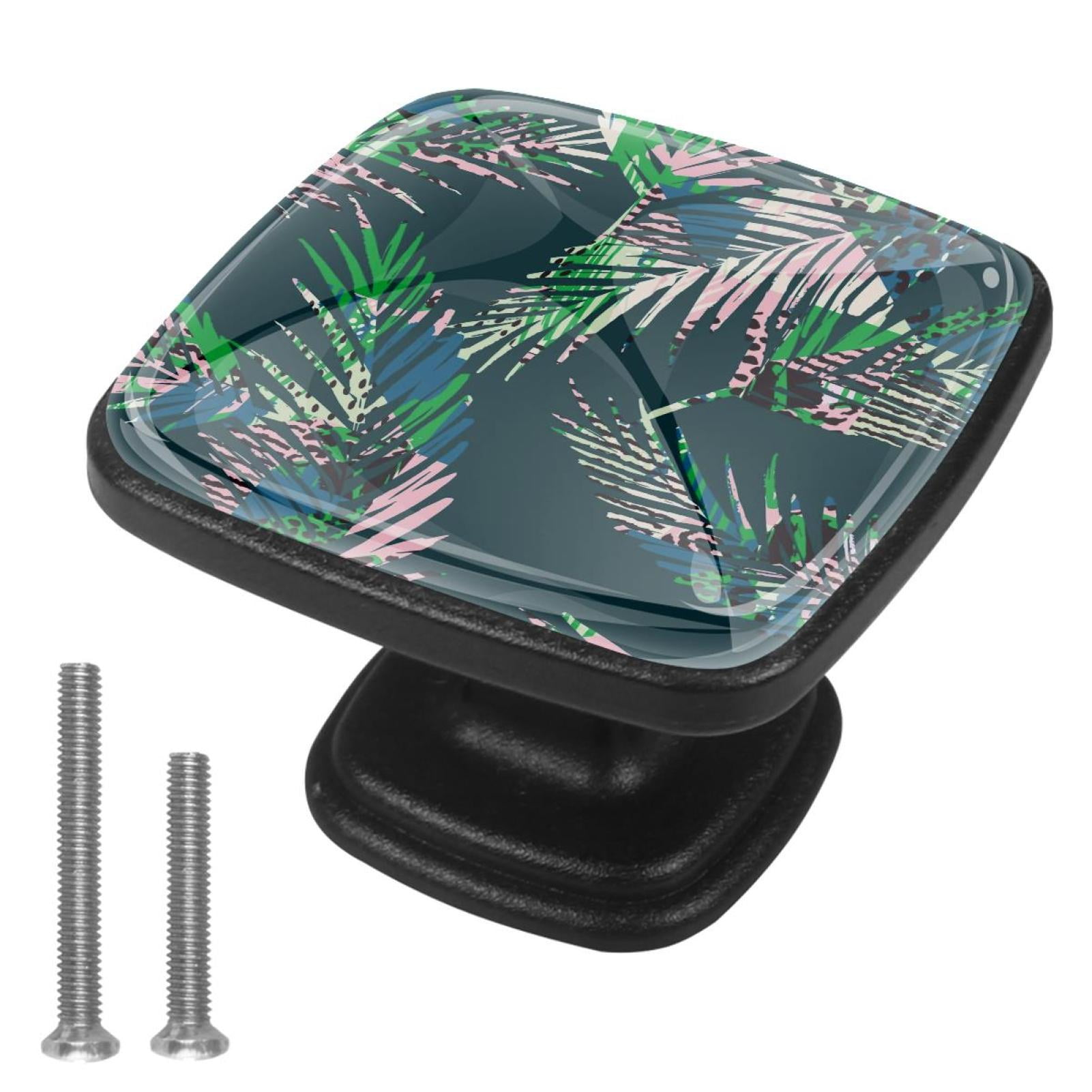 4 Pcs Cabinet Handle Drawer Pulls Tropical Leave Knobs with Screws ...