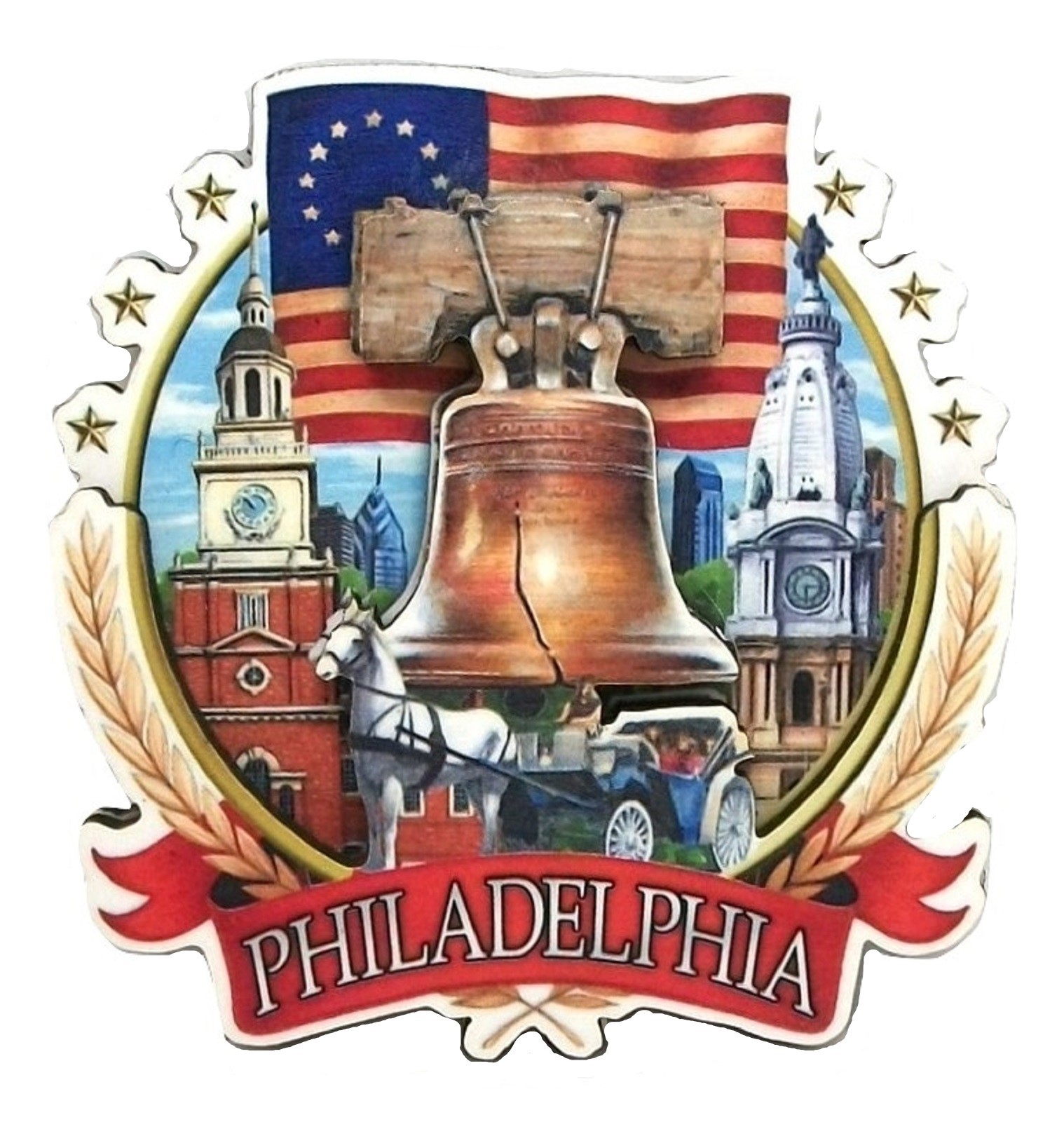 Philadelphia Pennsylvania Montage Artwood Fridge Magnet - Walmart.com