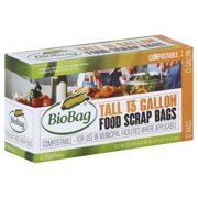 BioBag Compostable Food Scrap Bags, 13 Gallon, 12 Count - Walmart.com ...