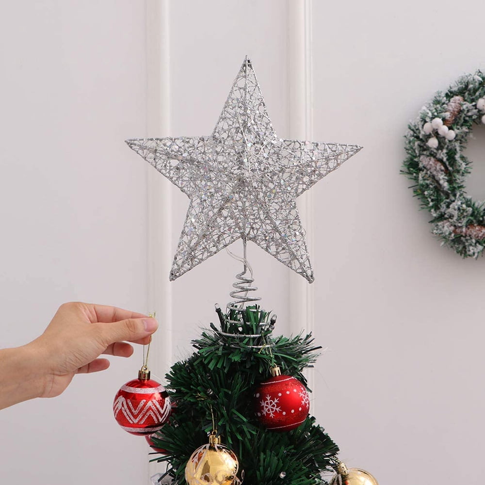DYstyle Christmas Star Tree Toppers Glitter Christmas Tree Top Star ...