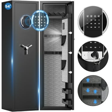 2024 Kavey Gun Safe for 2-3 Rifles, Digital Keypad, Quick Access, LED ...