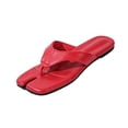 CHWshoes Leather Flip Flops For Women Thong Sandals Slides Summer ...