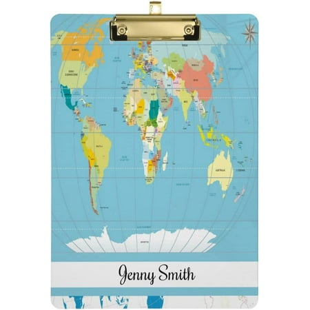 XDDJA World Map Clipboard Hardboard Wood Nursing Clip Board and Pull ...