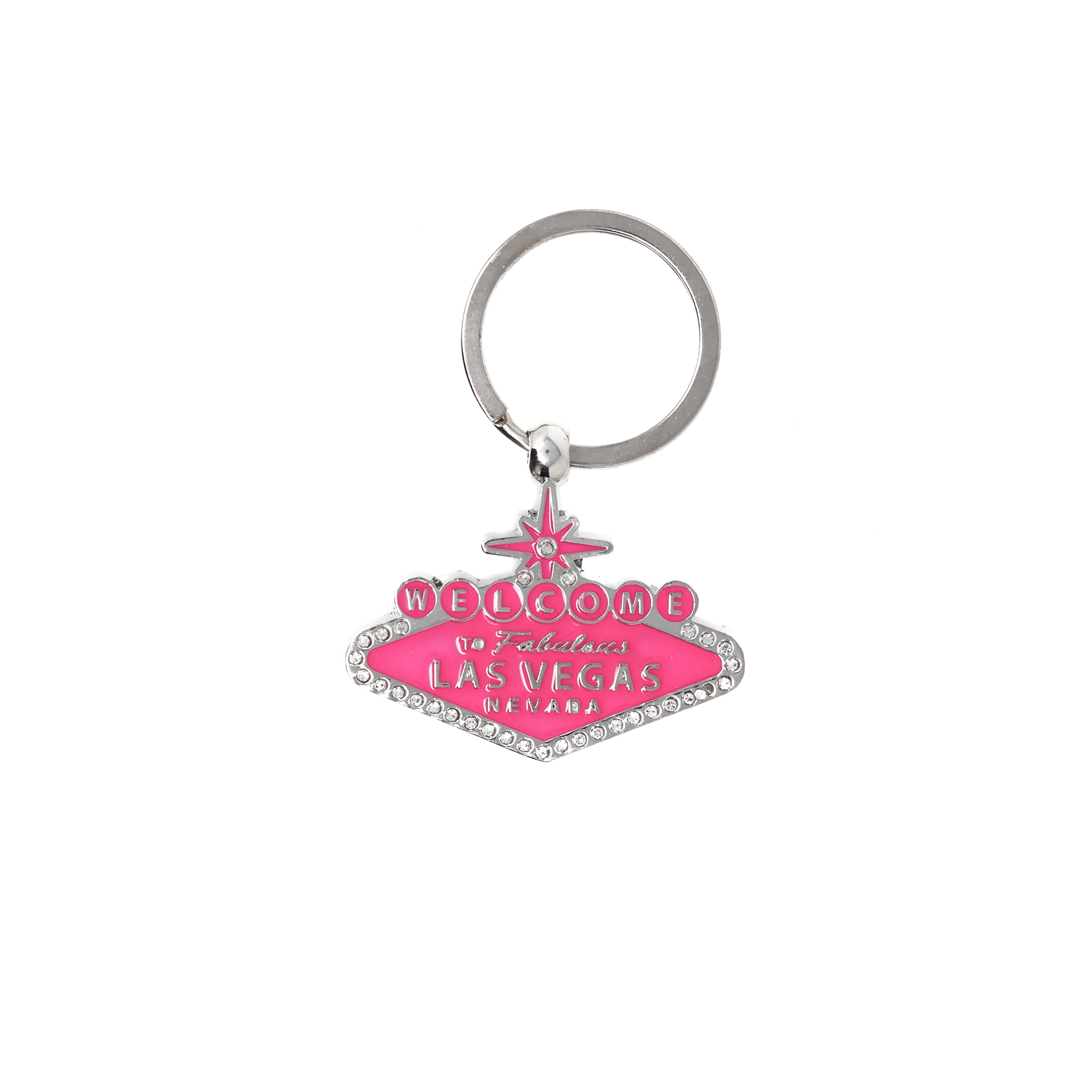 Las Vegas Sign Keychain - Pink with Rhinestones - Welcome to Las Vegas ...