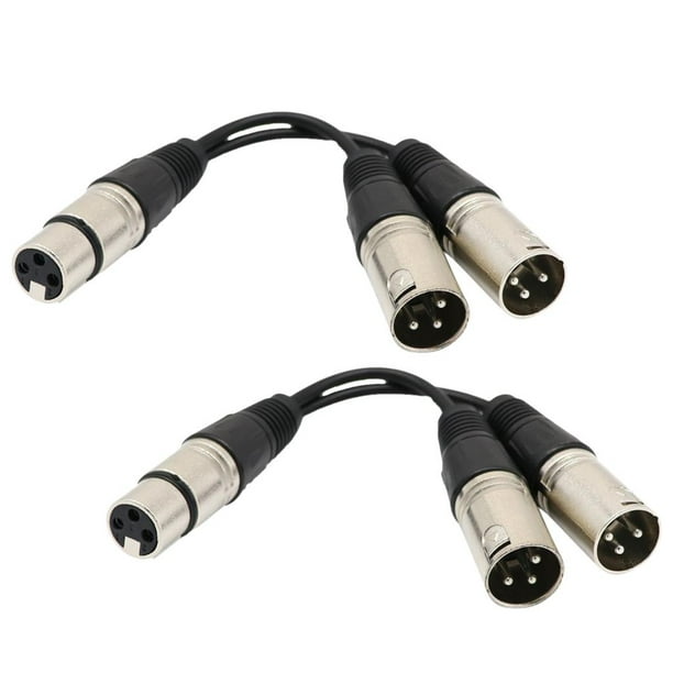 Paquete de 2 cables de micrófono / cable de micrófono / cable de XLR equilibrado 1 conector a 2 ...
