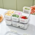 NWOKYZGH 1Pc Fresh Food Storage Containers for Fridge 6 Compartments ...
