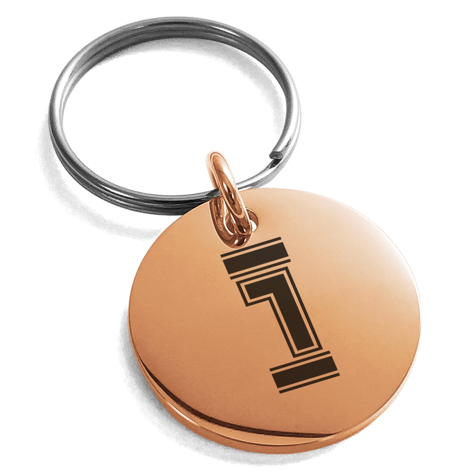 Stainless Steel Letter I Initial Empire Monogram Engraved Small ...