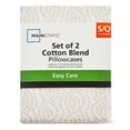 Mainstays 2-Piece 300 Thread Count Beige Geo Cotton Blend Percale ...