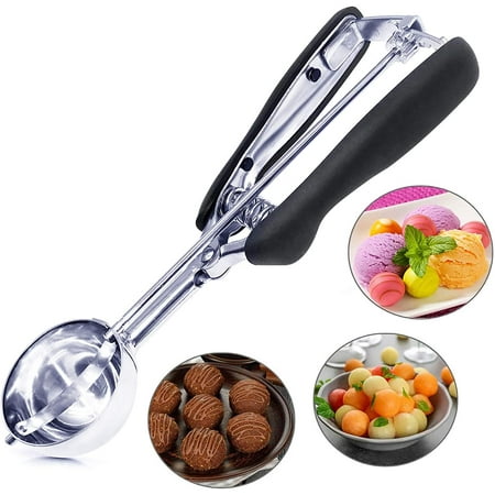Stainless Steel Biscuit/Ice Cream Scoop Easy-grip spring-loaded scoop ...
