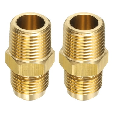 Uxcell Brass Flare Cap 1/4" Flare Female Flared Tube Fitting Nut Connector Adapter for HVAC Air ...