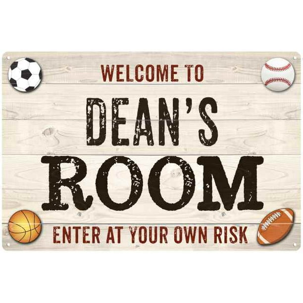 DEAN'S Room Kids Bedroom Sign Boy's Gift 8x12 Metal 108120090383 ...