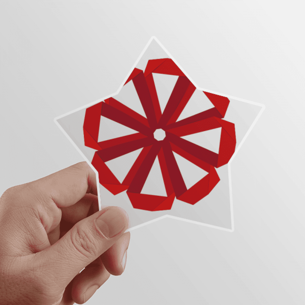 Red mas Flower Origa Star Sticker Paster Vinyl Car Tags Decoration ...