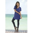 Roamans Womens Plus Size Short Sleeve V Neck Ultimate Tunic Long T