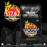 FOGO Premium Hardwood Lump Charcoal, Natural, Medium and Small Sized ...