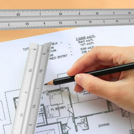 30cm Architectural Scale Ruler, 12 Inch Aluminum Alloy Triangular Scale ...