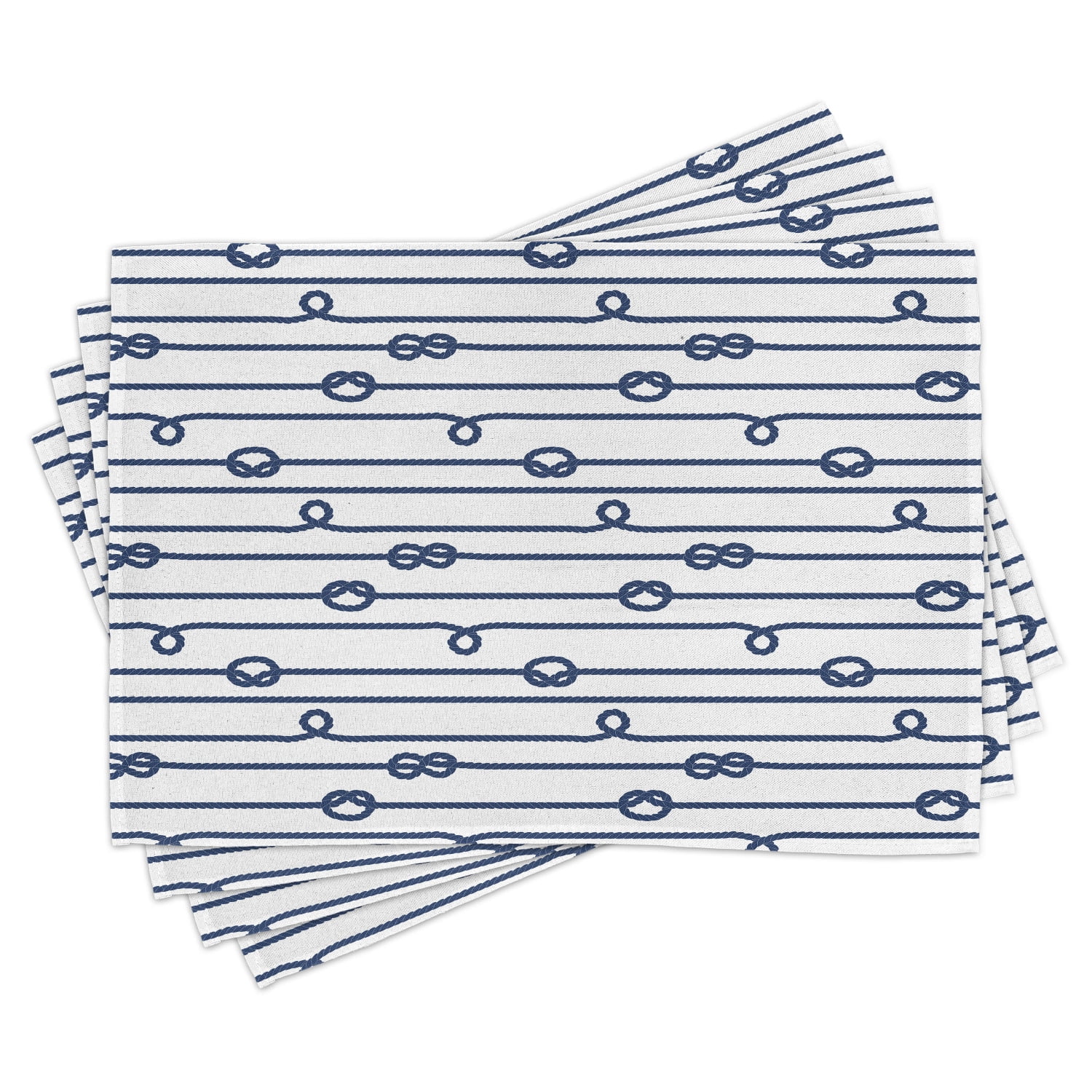 Ambesonne Navy Place Mats Set of 4, Sea Marine Nautical Knots, Standard ...