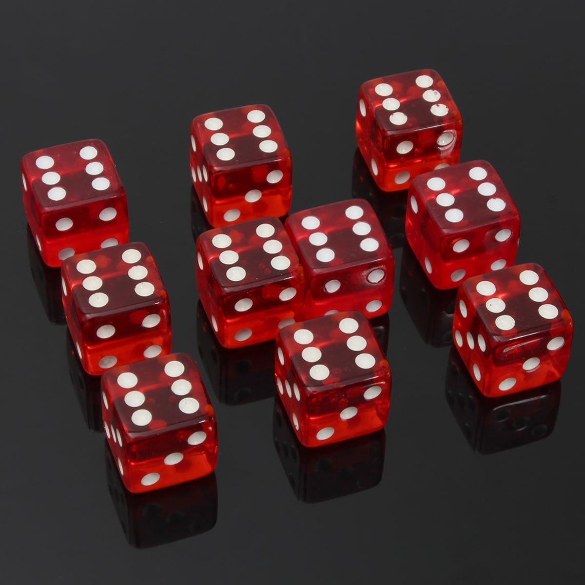 Six Sided 19mm casino Dice Acrylic Transparent Dice Guessing Playing ...
