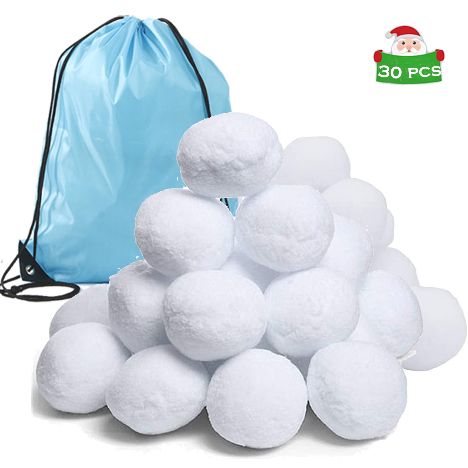 30 Pack Indoor Snowballs W/Backpack for Kids Snowball Fight & Birthday ...
