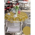 Brown Slate Diamonds Round Outdoor Tablecloth with Umbrella Hole ...