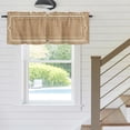 Brown Linen Border Valances for Windows, Rod Pocket Kitchen Valance ...