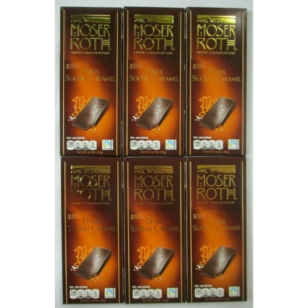 MOSER ROTH German Dark/Sea Salt/Caramel Chocolate Bars (6 Pack ...