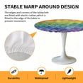 Colorful Modern Geometric Round Table Cover, Watercolor Rainbow Diamond ...