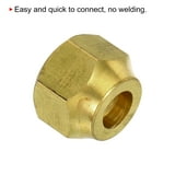 Uxcell Brass Flare Cap 3/8" Flare Female Flared Tube Fitting Nut Connector Adapter for HVAC Air ...