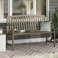 Grand Patio Durable Iron Garden Bench, Anti-Rust, Wood Grain Finish ...