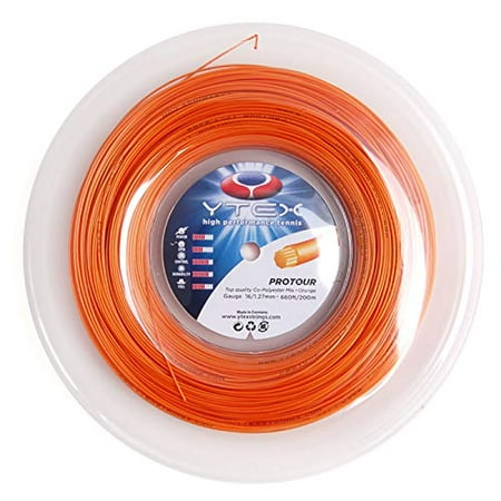 YTEX Protour Orange Tennis Racquet String Reel (16 Gauge, 1.27mm ...