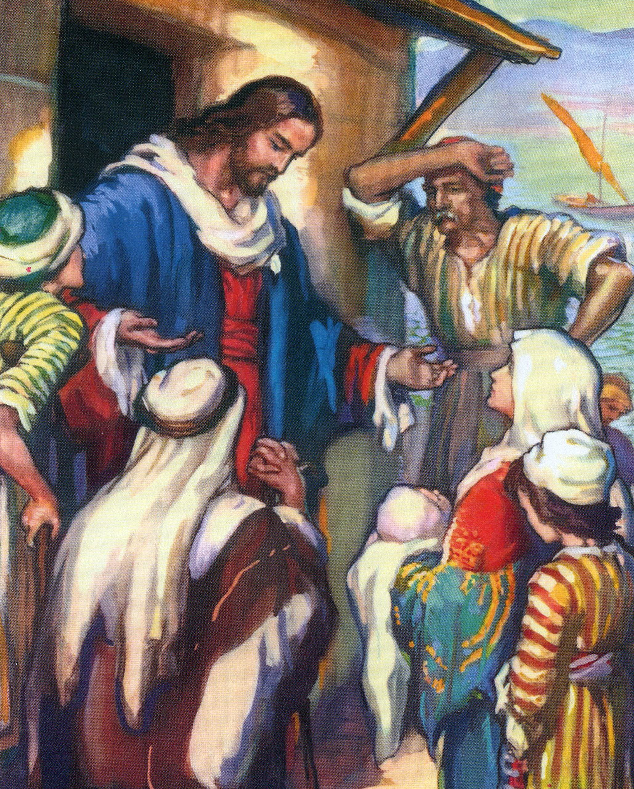 Catholic print picture - Jesus Heals After Sunset T - 8" x 10" ready to ...