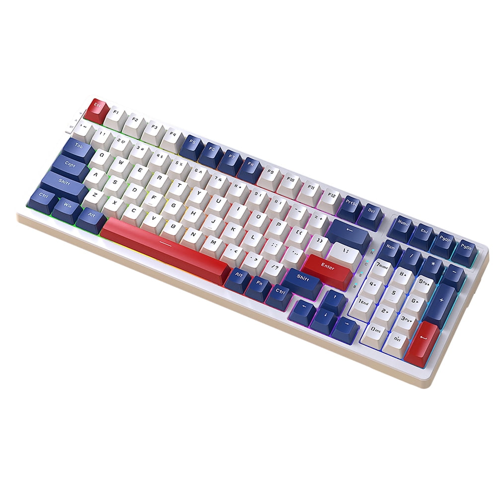 K98 Mechanical Keyboard Type-C Wired Gaming Keyboard for PC(Blue Yellow ...