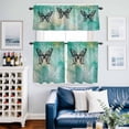 Abstract Art Kitchen Curtains Set for Windows, Black White Butterfly ...