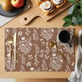 Brown Botanical Placemats Set of 4 Spring Summer Chic Wildflowers Place ...
