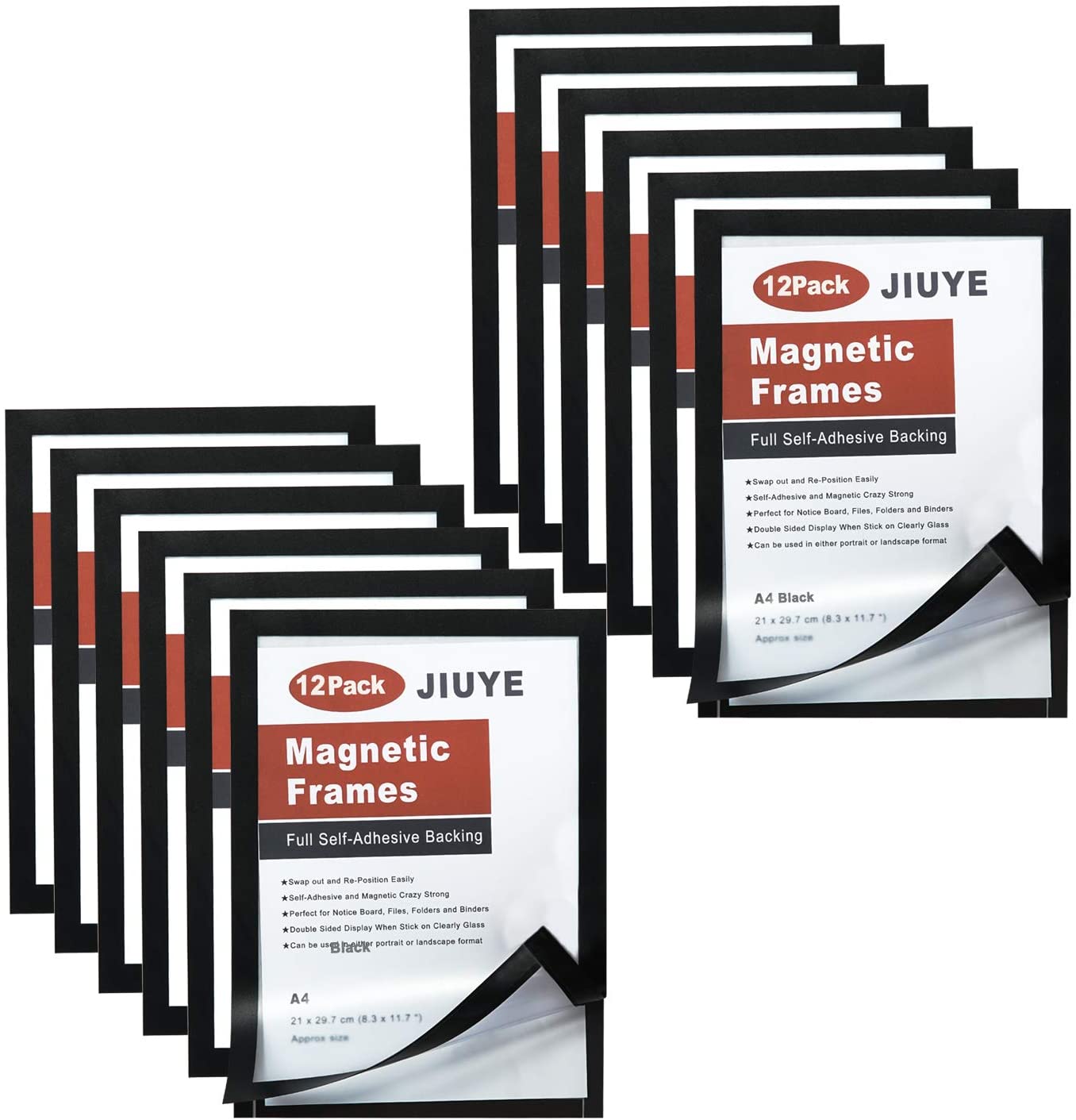 12Pcs Magnetic Sign Holder,8x11.5” Durable PVC Window Self Adhesive ...