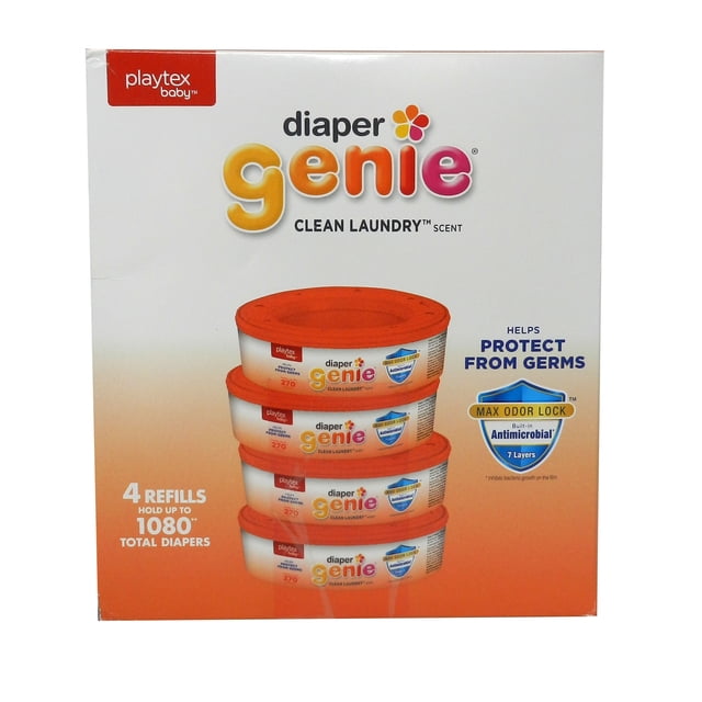 Playtex Baby Diaper Genie Clean Laundry Scent Refill Wipes 4 Pack ...