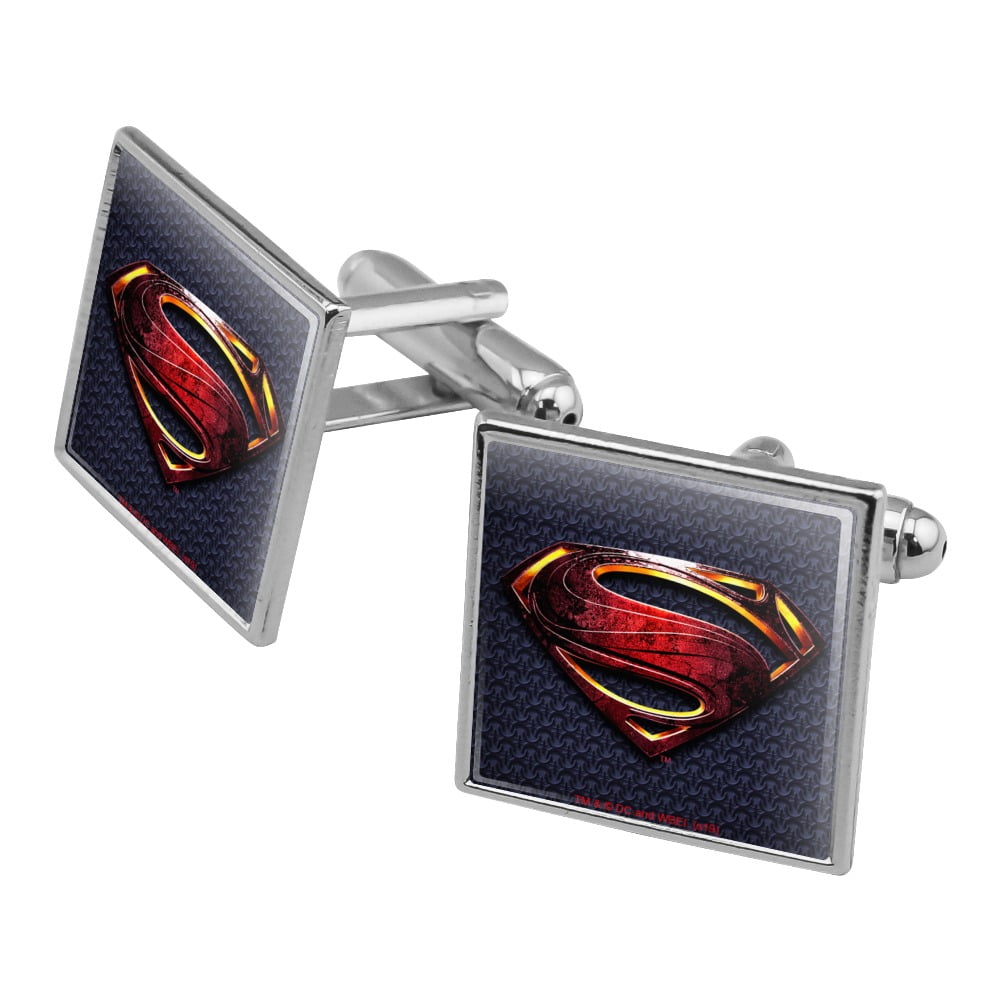 Justice League Movie Superman Logo Square Cufflink Set - Silver or Gold ...