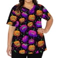 Scrubs for Women V Neck Short Sleeve Printed Tops Cartoon Pattern Free ...