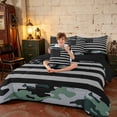 Manfei Green Gray Camo American Flag Twin Bedding, Tactical Patriotic ...