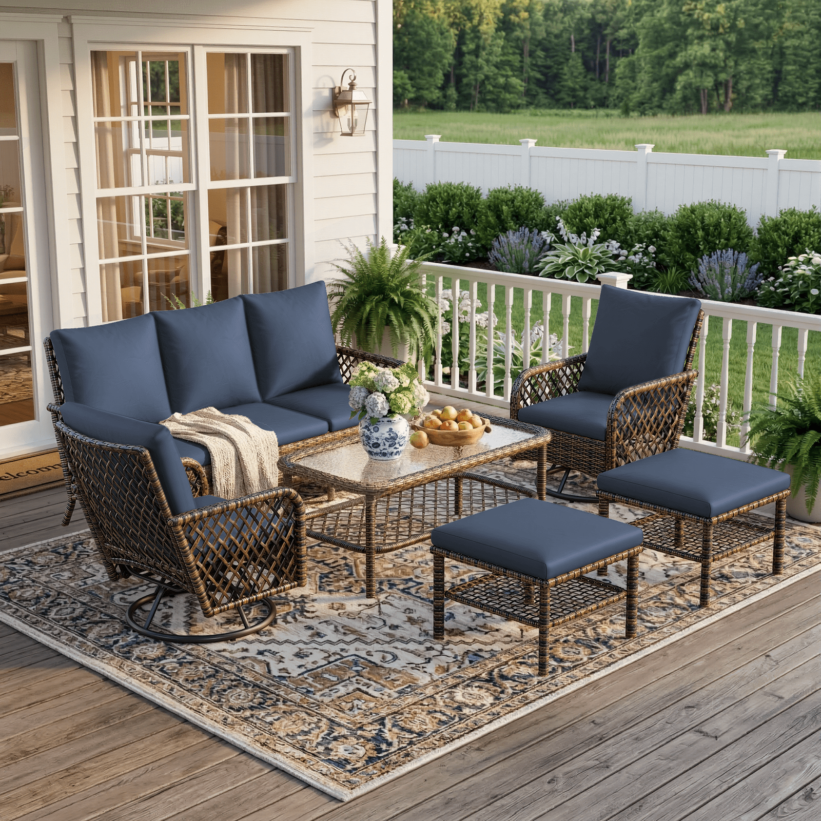 Click here for Aecojoy 6pcs Outdoor Wicker Patio Furniture Set  7... prices