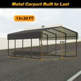 LZBEITEM 13 x 20 FT Heavy Duty Metal Carport Canopy with Galvanized ...