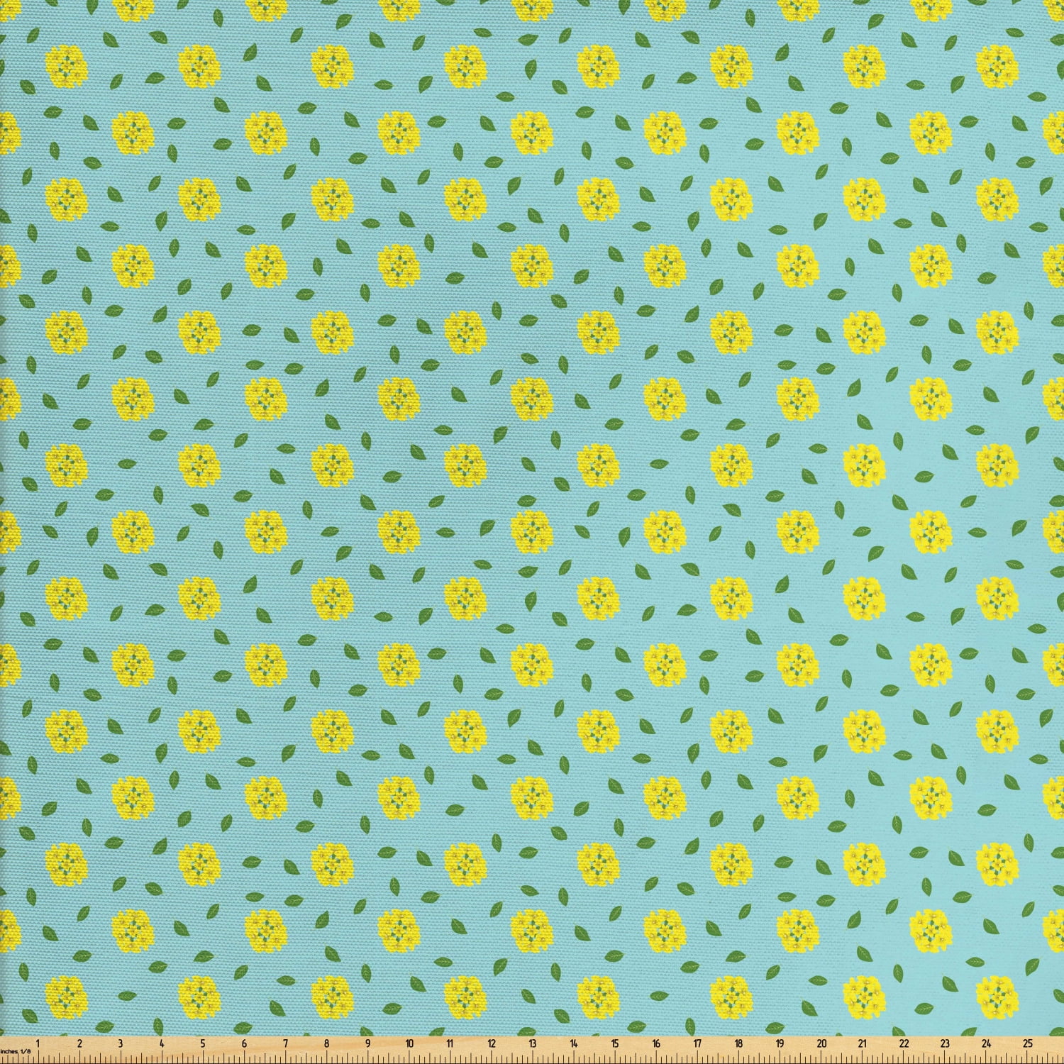 Spring Sofa Upholstery Fabric by the Yard, Minimal Leaves and Yellow ...