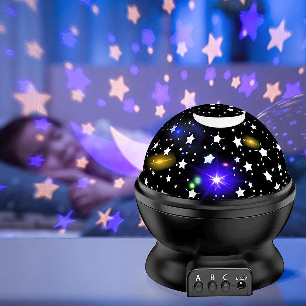 Lámpara Proyector de luz LED giratorio para niños y niñas de Ehuebsd noche de cielo estrellado ...