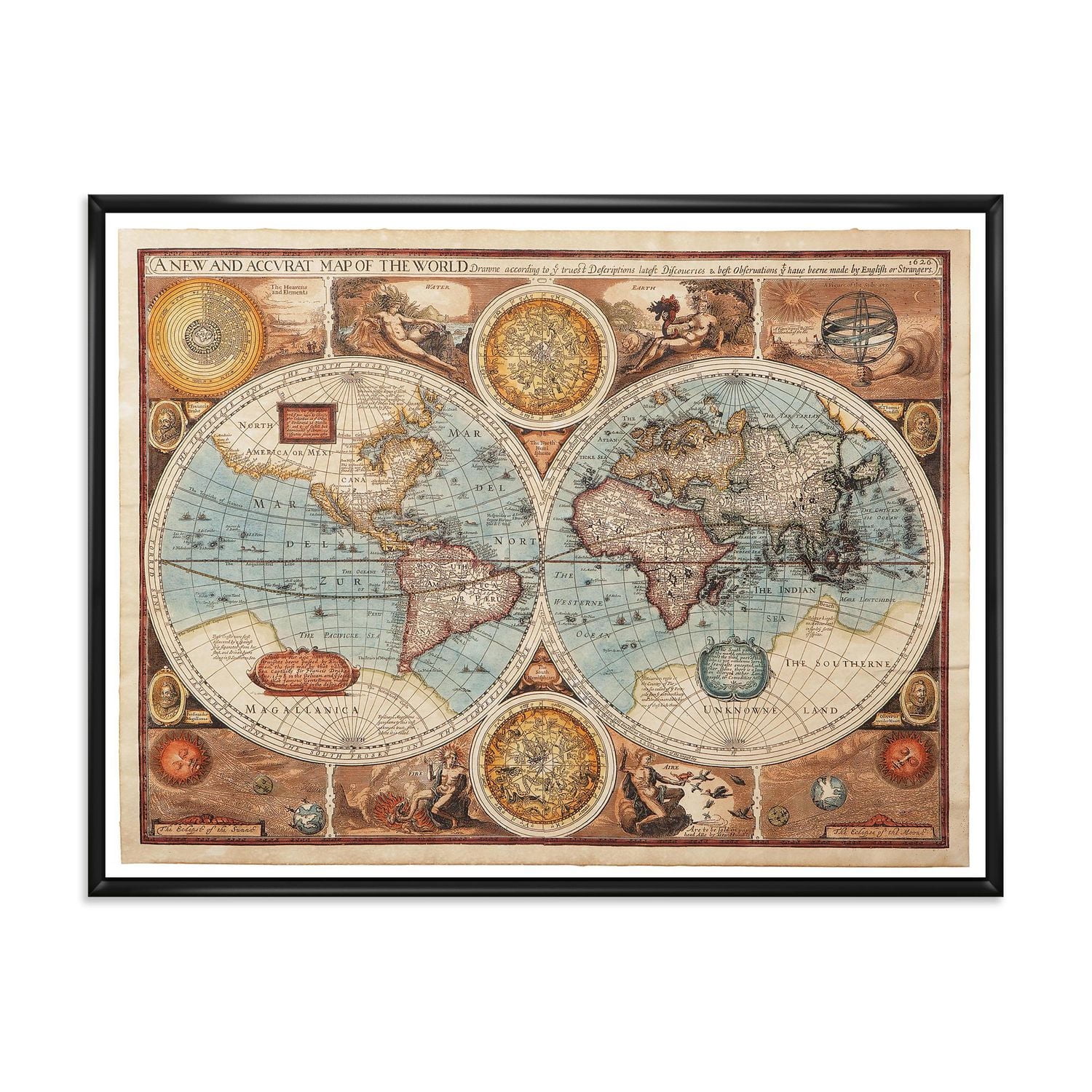 Click here for Designart Ancient Map Of The World Viii Float Fram... prices