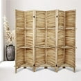 JYHOME Room Divider 4 Panel Rattan Room Divider Wall Room Dividers and ...