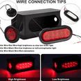 2Pcs Steel Trailer Lights Boxes Housing Kit w/6 Inch Oval Red LED ...