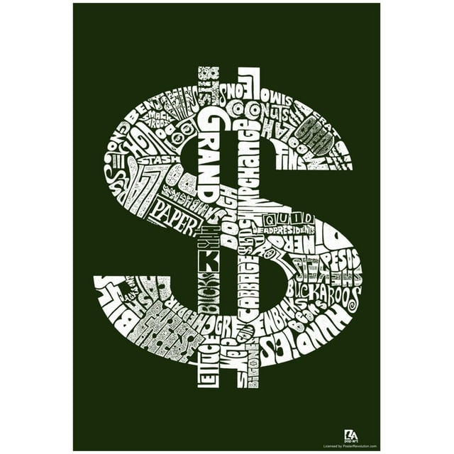 Money Slang Text Poster 13x19 Sold by Art.Com - Walmart.com