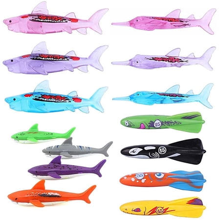 HTCM Pool Toy Throwing Torpedo Shark Torpedo Diving Toy,8 Pack ...